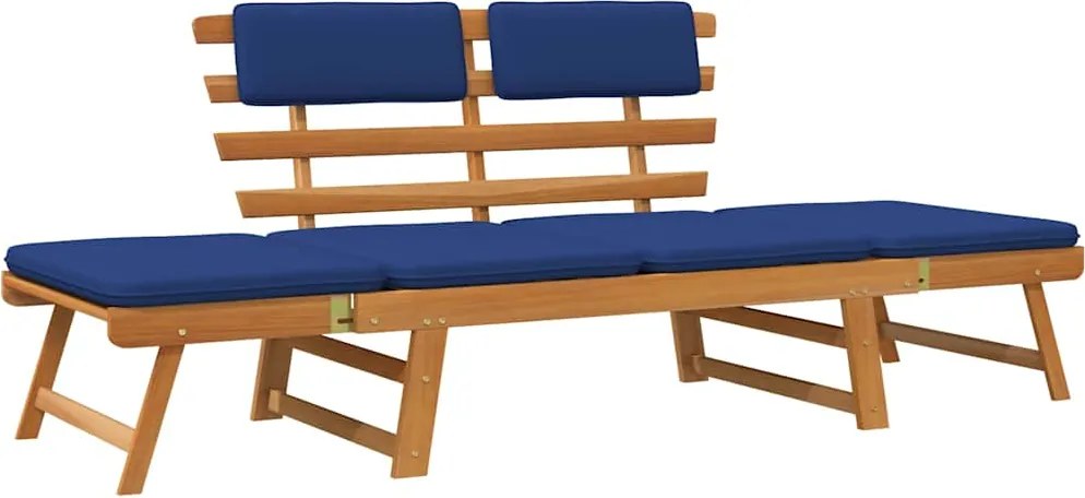 Zahradní lavice s poduškami 2-v-1 190 cm masivní akáciové dřevo 312120