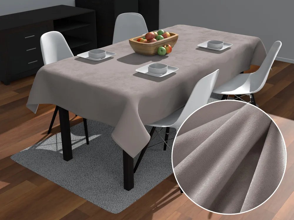 Biante Velký sametový obdélníkový ubrus Velvet Premium SVP-015 Latte 160x220 cm