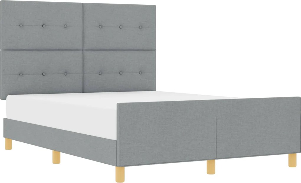 Rám postele s čelo Světle šedá 140 x 190 cm textil 3344725