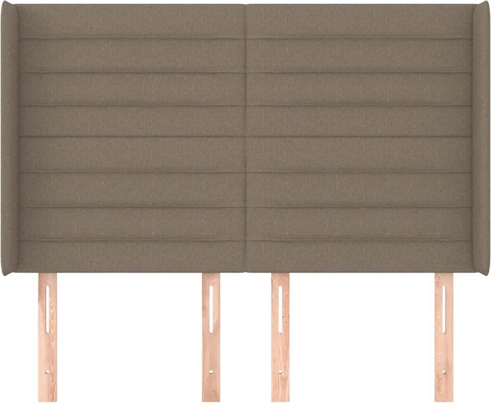 Čelo postele typu ušák taupe 147x16x118/128 cm textil 3119722