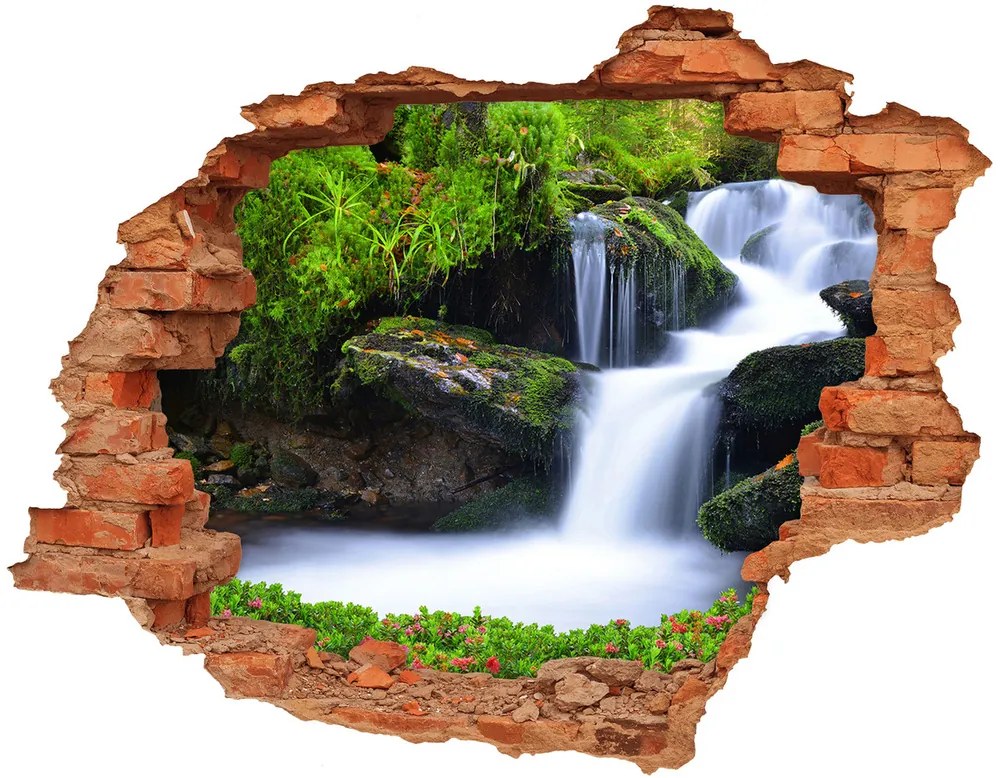 Wallmuralia Nálepka fototapeta 3D výhled Vodopád v lese 90x70 cm