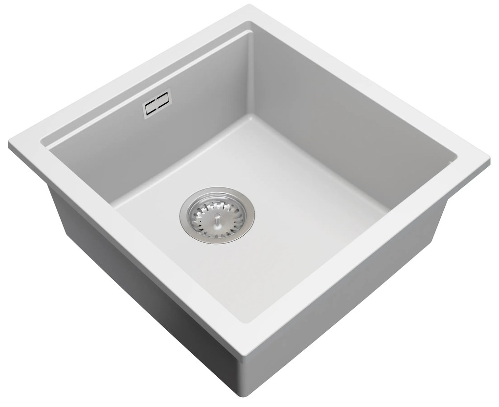Gamma Decor 4850, 1-komorový granitový dřez 480x500x215 mm, bílá, GMA-ZLE000165