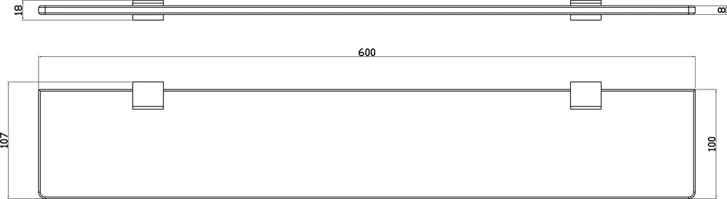 Slezák - RAV Polička skleněná 600 mm NIL - NLA0900/60ZRK, Růžové zlato kartáčovaná