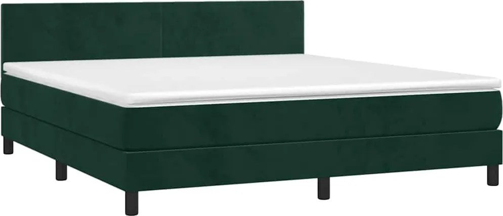 Box spring postel s matrací tmavě zelená 180x200 cm samet 3141200