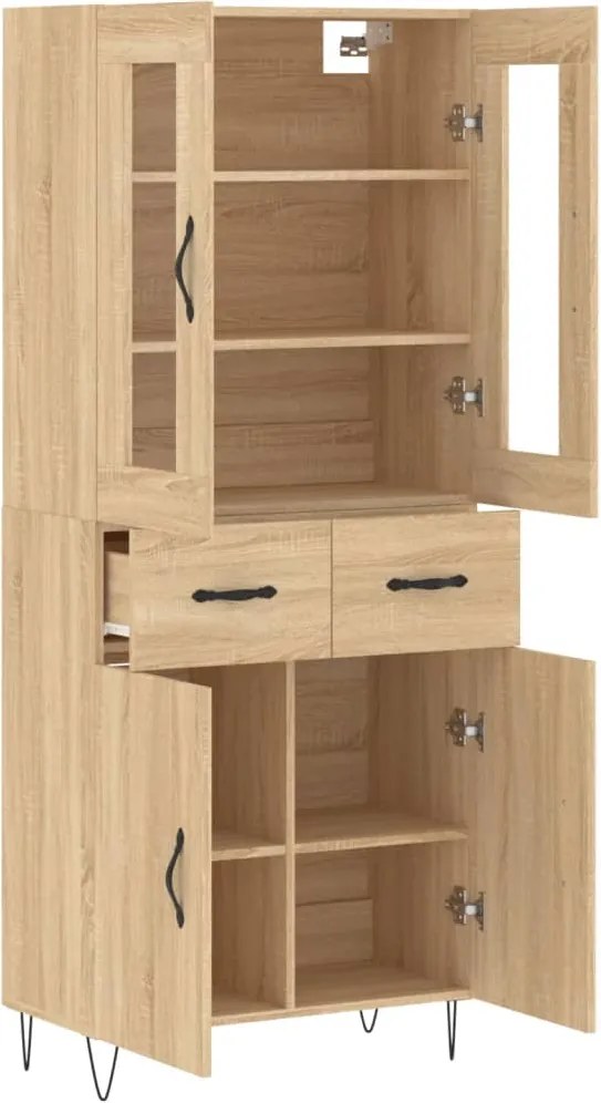 Skříň highboard dub sonoma 69,5 x 34 x 180 cm kompozitní dřevo 3198564