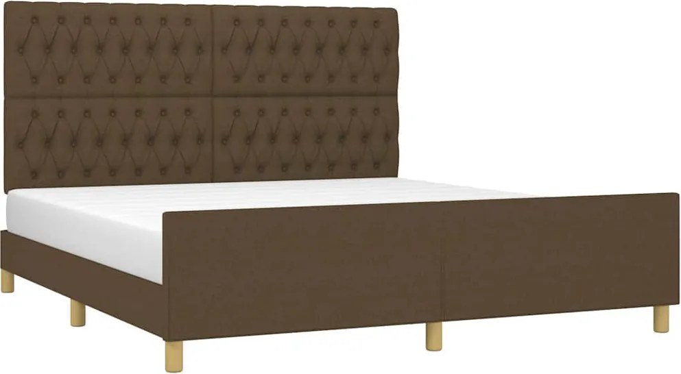 Rám postele bez matrace tmavě hnědý 180 x 200 cm textil 3125319
