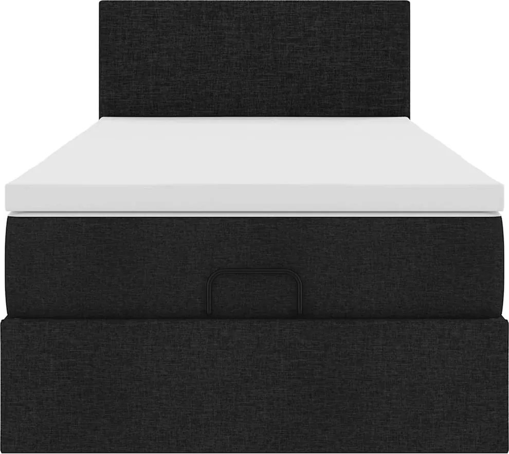 Osmanský rám postele s matrací černá 80x200cm textil 3311333