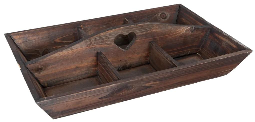 Dřevěný podnos s boxy - 45*30*11 cm