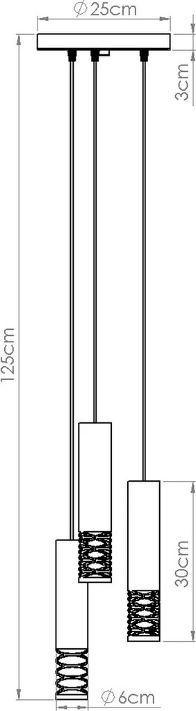 Sollux Lighting Závěsné svítidlo LAMI 3P bílé
