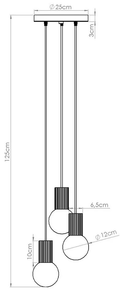 Černé kovové závěsné svítidlo se skleněným stínidlem ø 25 cm Orbital – Sollux