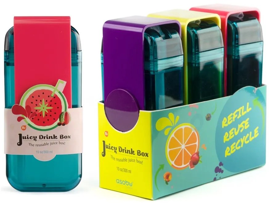 ASOBU univerzální dětský Drink Box modrý 300ml