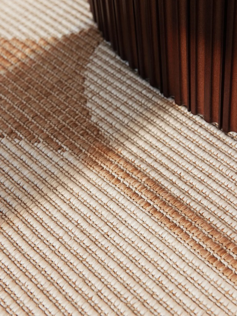 NORTHRUGS, Koberec běhoun Duet Bowen 106245 Beige/White - na ven i na doma, 80x250, béžová, chodba / předsíň