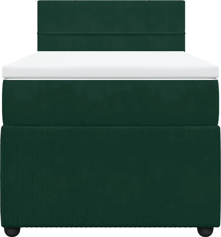 Box spring postel s matrací tmavě zelená 100x200 cm samet 3289965