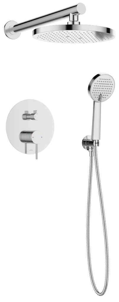 Invena Kalitea, podomítková sprchová souprava, 2-funkční baterie, chromová, INV-BS-72-001-V
