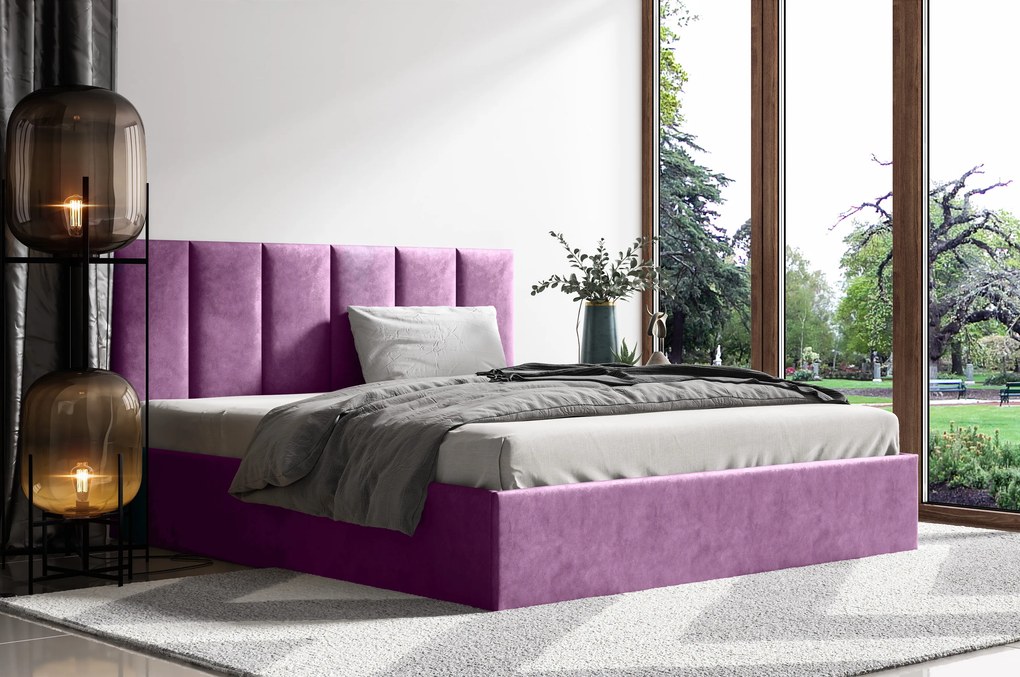Eka Čalouněná postel Lucy 1 - 180x200 cm Barva látky Trinity: Zelená (Trinity 2312), Úložný prostor: Bez úložného prostoru