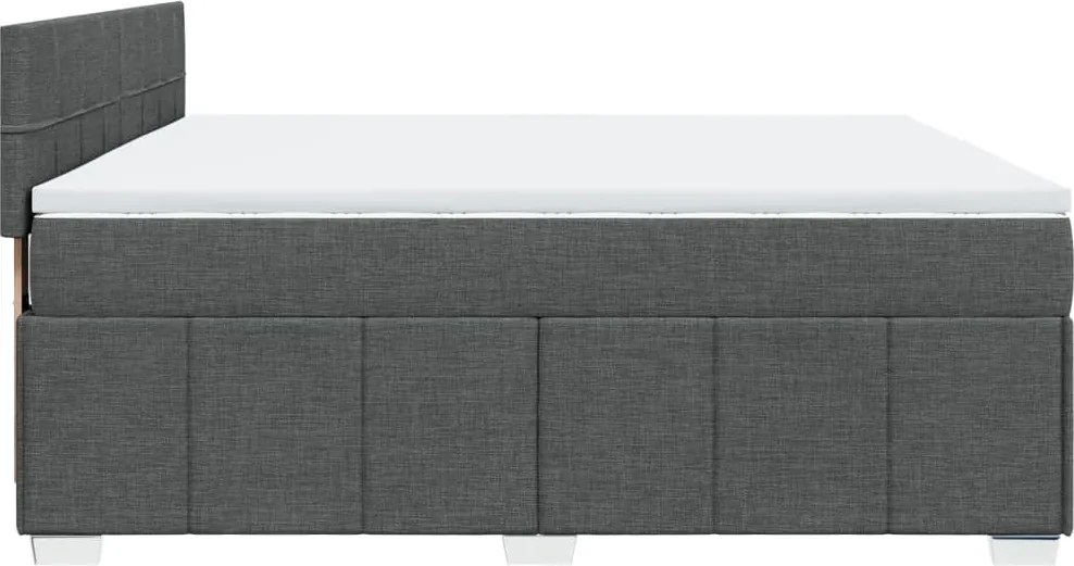 Box spring postel s matrací tmavě šedá 200x200 cm textil 3289476