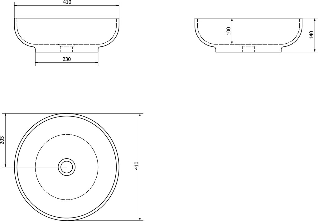 Sapho Rondane AR435 umyvadlo 	O 40 x 14 cm