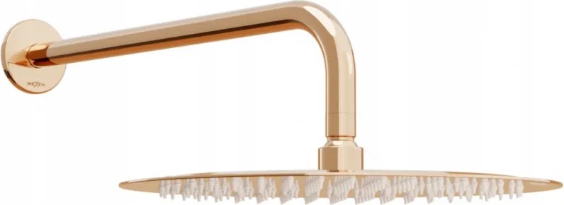 Mexen Slim dešťová hlavice 25 cm se sprchovým ramenem 40cm, růžová zlatá, 79225211-60