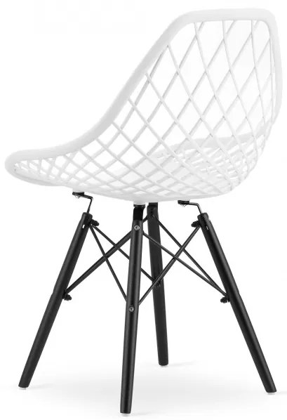 Set dvou jídelních židlí SAKAI bílé (černé nohy) 2ks