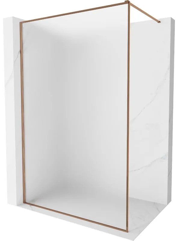 Mexen Kioto-F, sprchová zástěna s rámem 100 x 202 cm, 8 mm sklo námraza, profil růžové zlato, 800-100-104-60-30
