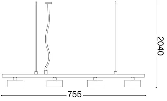 Ideal Lux - LED Lustr na lanku MINOR 4xGX53/9W/230V 75,5 cm černá