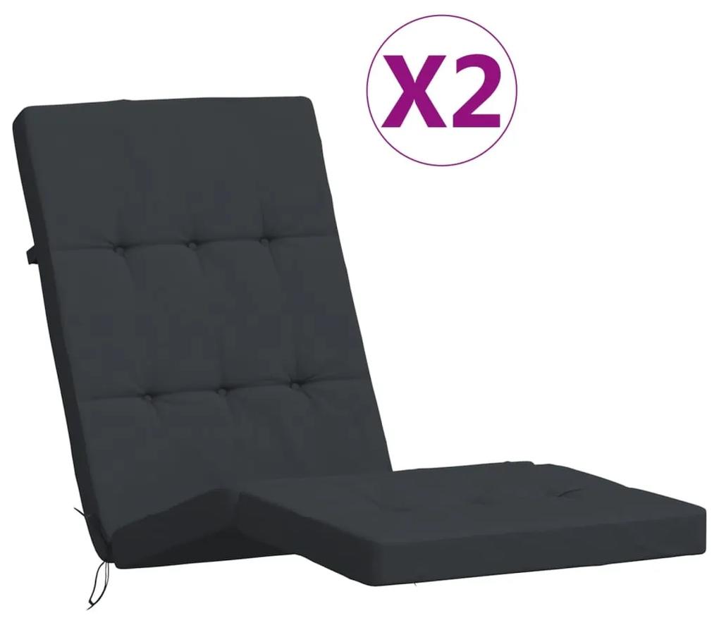 vidaXL Podušky na polohovací židli 2 ks černé oxfordská látka