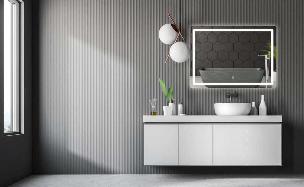 Dotykové zrcadlo s LED osvětlením COLOR 80x60 cm