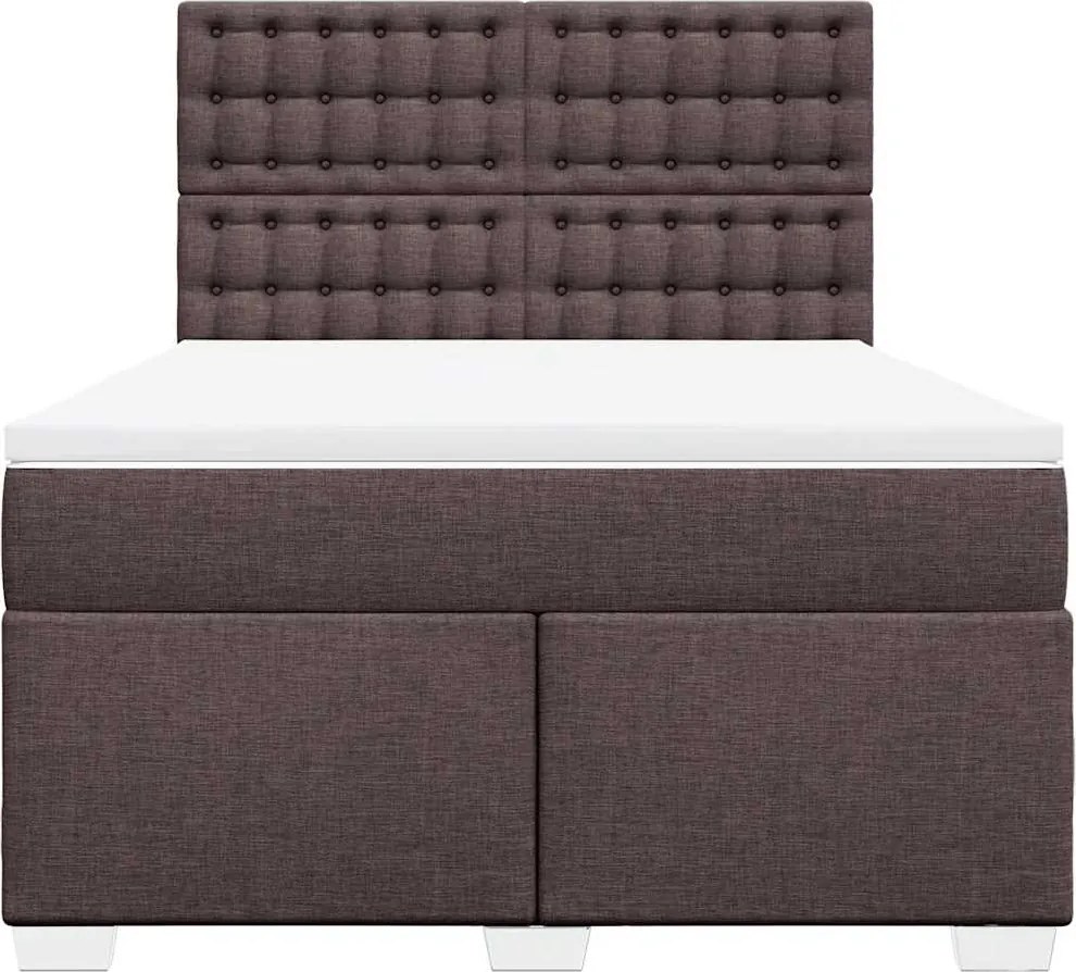 Box spring postel s matrací tmavě hnědá 140x190 cm textil 3292800