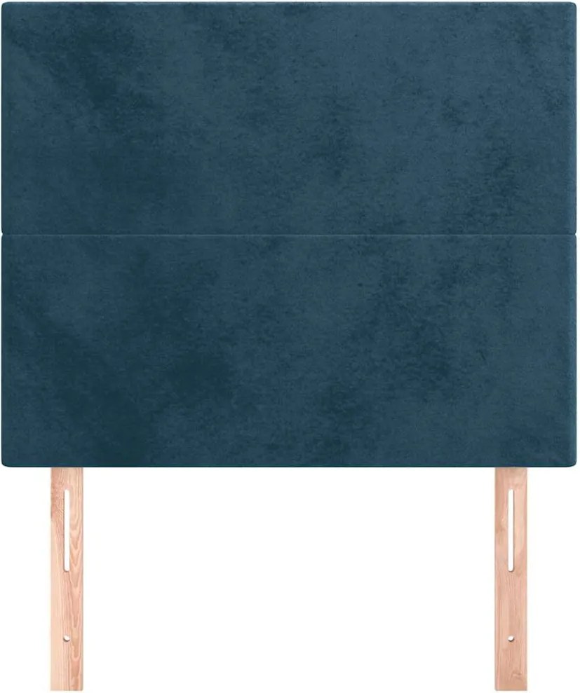 Čelo postele tmavě modré 90x5x118/128 cm sametové 3116092