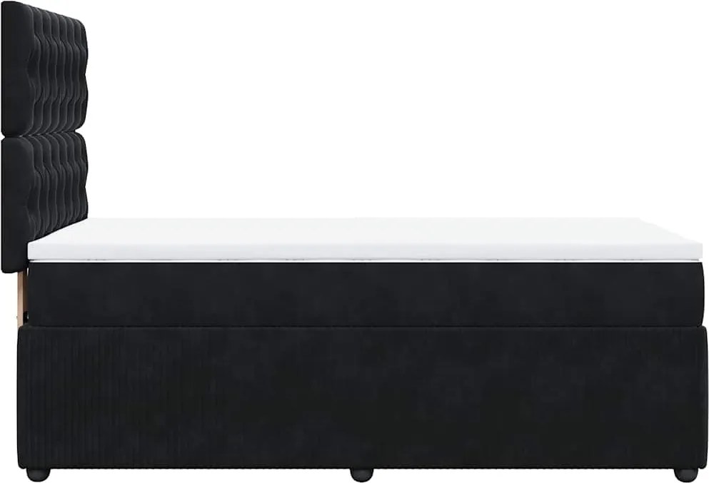 Box spring postel s matrací černá 80 x 200 cm samet 3292198