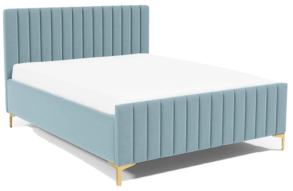 Eka Čalouněná postel SUTRA+ 120x200 cm Barva látky Trinity: (2331) Tmavá modrá, Úložný prostor: Bez úložného prostoru