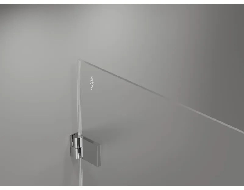 Mexen Lunar-B Duo, výklopný sprchový kout 100 x 80 cm, 8mm čiré sklo, chromový profil, 832-100L-080P-01-00