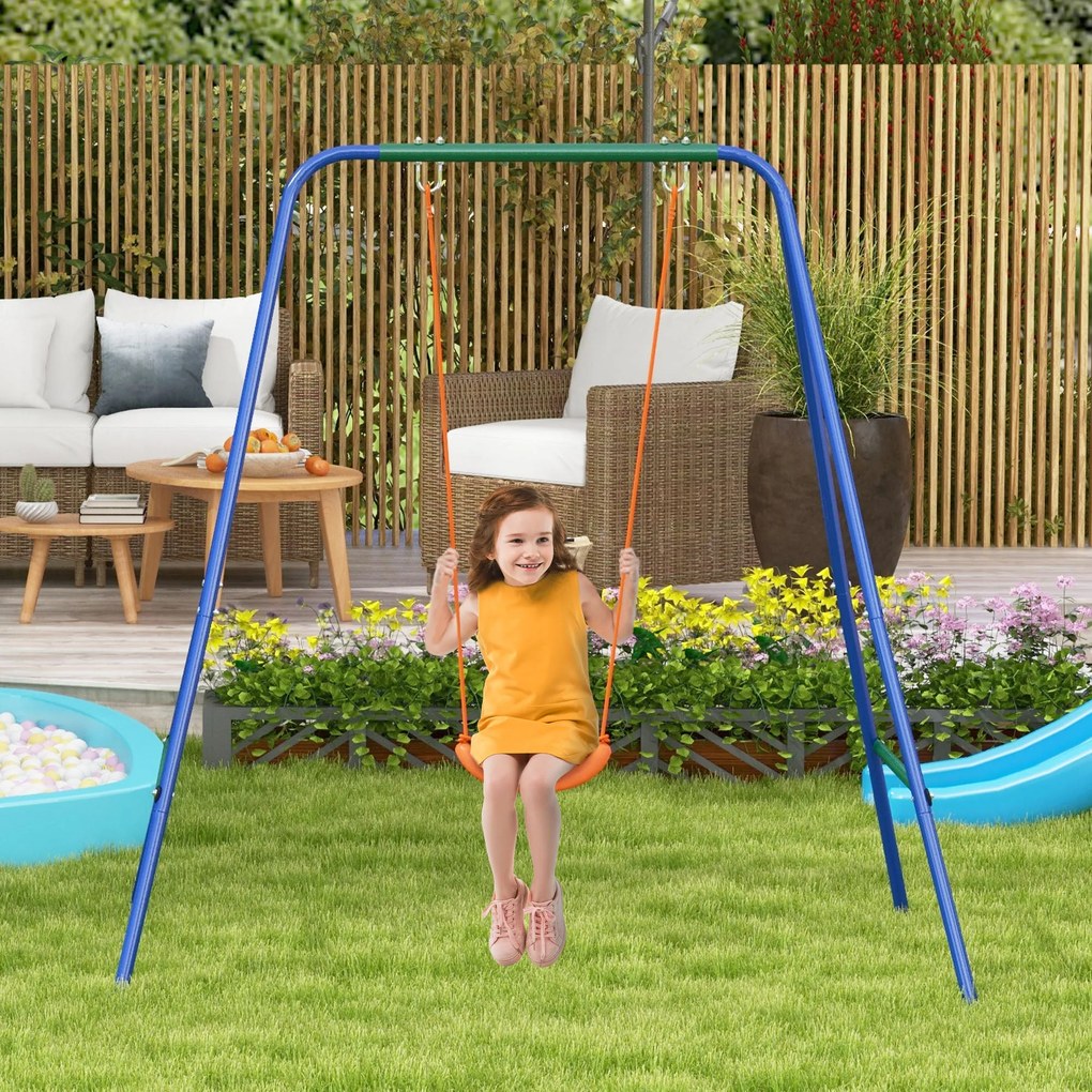 Outsunny 2-v-1 Houpačka pro děti a batolata s 1 dětským sedadlem, 1 sedadlem pro batole a bezpečnostním pásem pro venkovní i vnitřní použití - Oranžo…