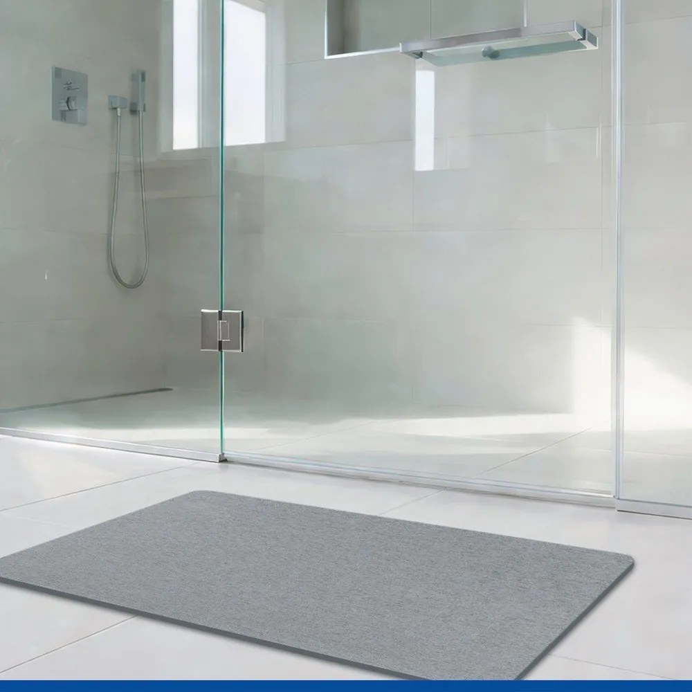 Šedá z křemeliny koupelnová předložka 50x80 cm Simi – Wenko
