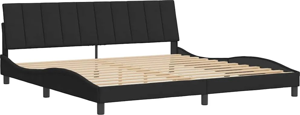 Rám postele bez matrace Hanko černý 200 x 200 cm samet 3207869