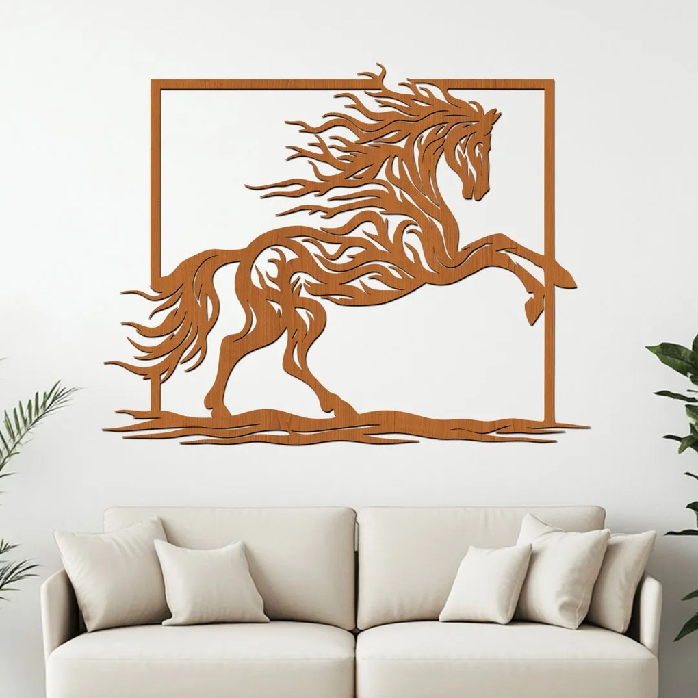 dřevo života Dřevěný obraz HORSE Rozměry (cm): 60x47, Zvolte barvu dekoru: Třešeň