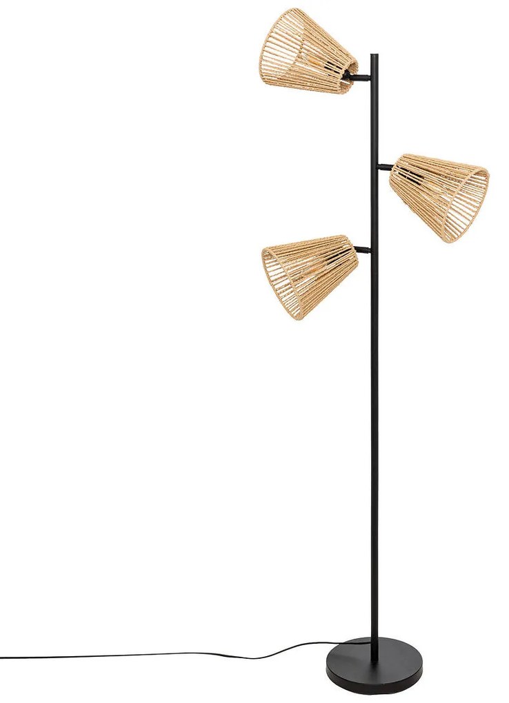 Stojací lampa boho GIADA, 3 otočné stínidla, 150 cm