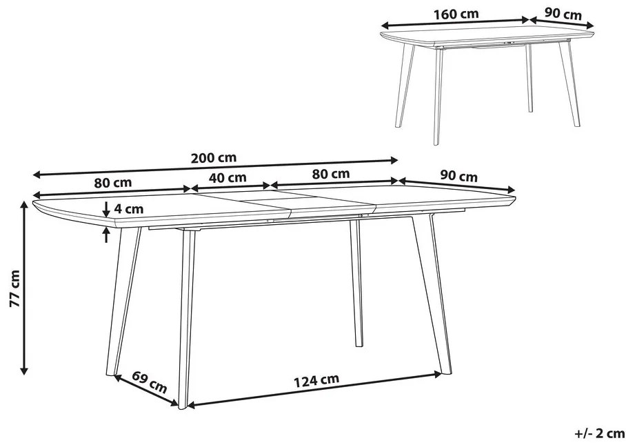 Rozkládací jídelní stůl 160/200 x 90 cm mramorový efekt se zlatou MOSBY Beliani