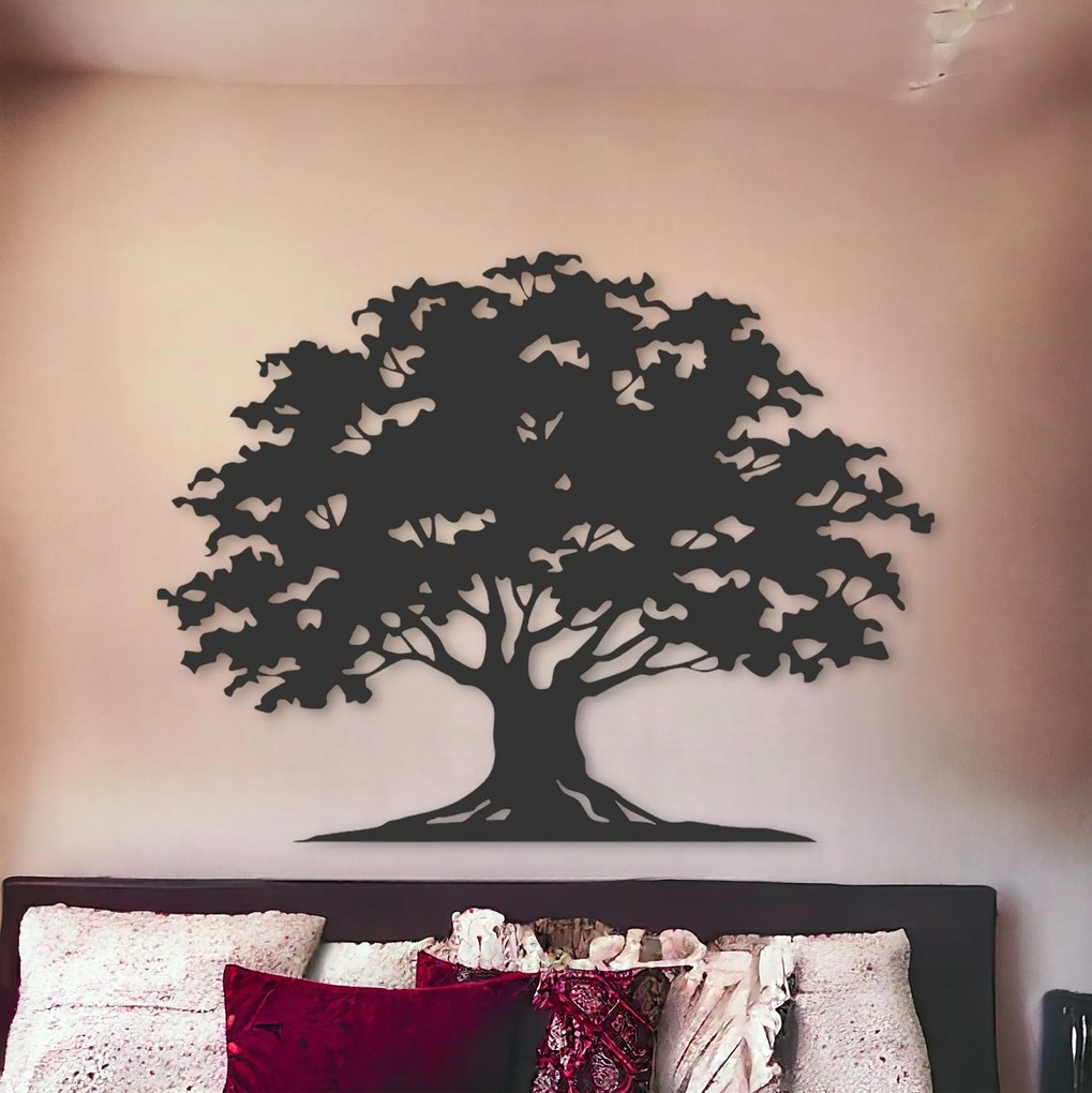 Strom života 17 - kovový obraz na zeď Velikost: 75cm, Barva: Black
