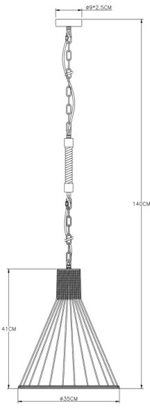 Globo 15676H1 - Lustr na řetězu HALIA 1xE27/60W/230V
