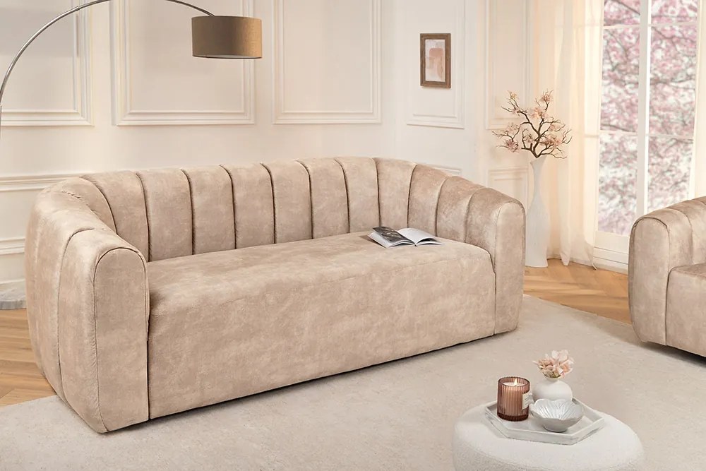 Designová sedačka Kalei 200 cm béžový samet