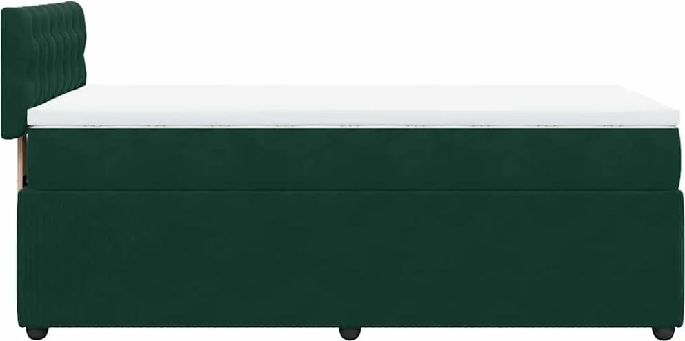 Box spring postel s matrací tmavě zelená 100x200 cm samet 3289971