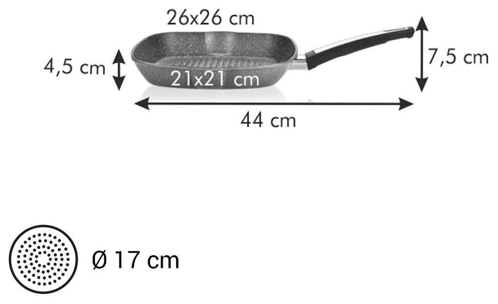 TESCOMA Pánev grilovací i-PREMIUM Stone 26 x 26 cm