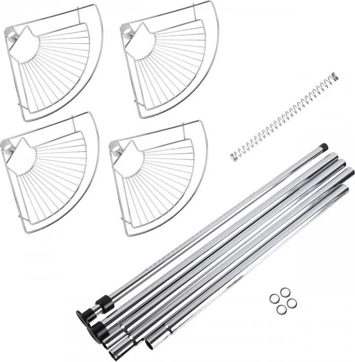 Erga Scopic, rohová teleskopická sprchová tyč 4 policová XL, chromová, ERG-YKA-CH.SCOPIC-XL-CHR