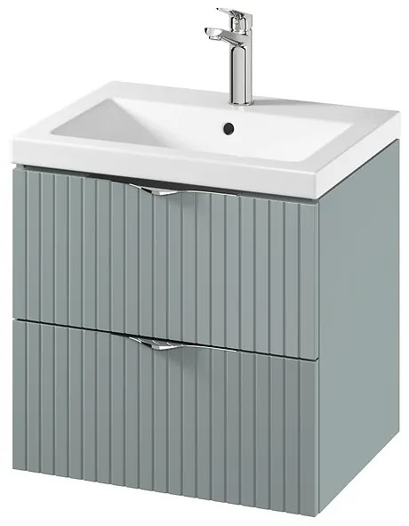 Cersanit Tirso, závěsná umyvadlová skříňka 594x447x572 mm + keramické umyvadlo, zelená matná, S801-544