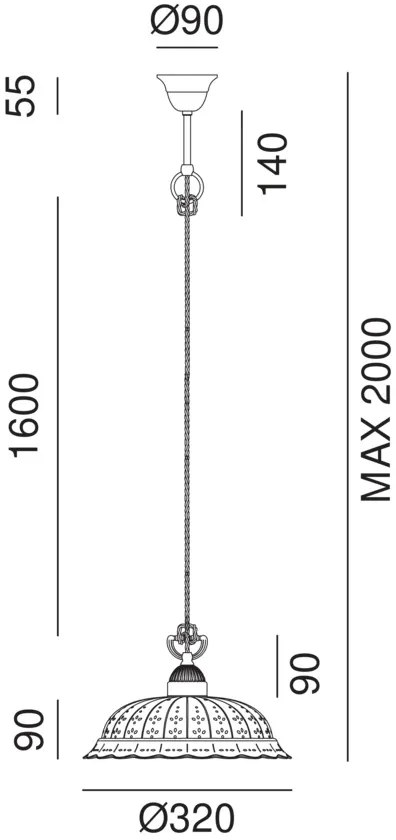 Il Fanale Rustikální závěsné svítidlo ANITA ø 320 mm