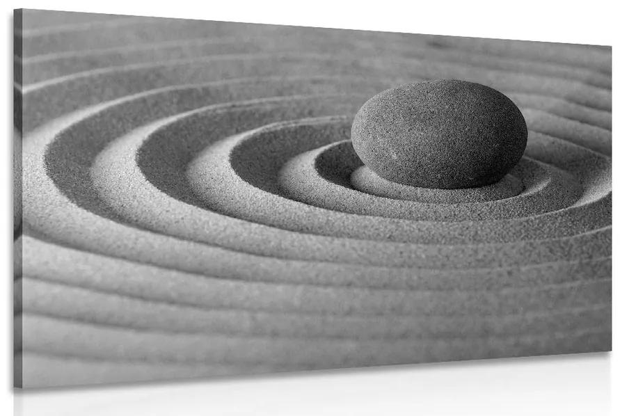 Obraz relaxační kámen v černobílém provedení - 120x80 cm
