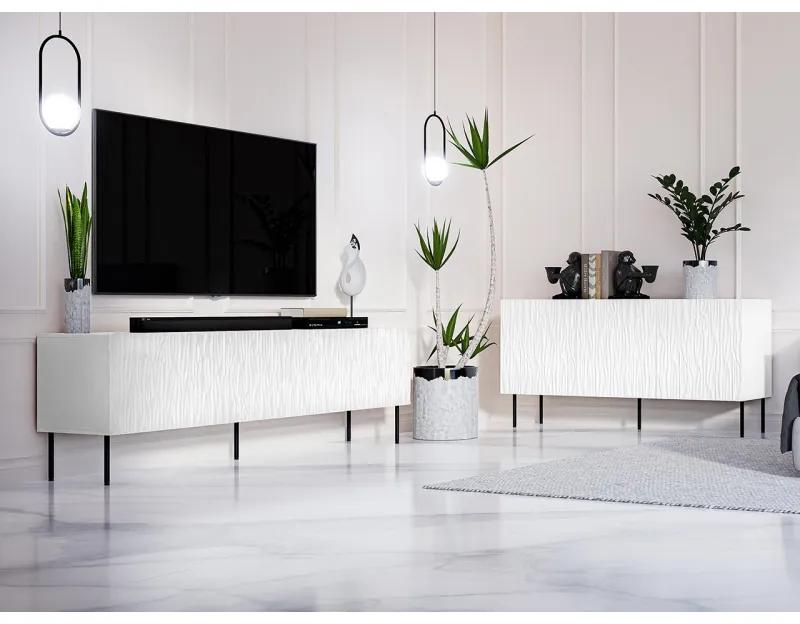 Sada nábytku do obývacího pokoje Lameller, Barva: bílá / bílá + černý