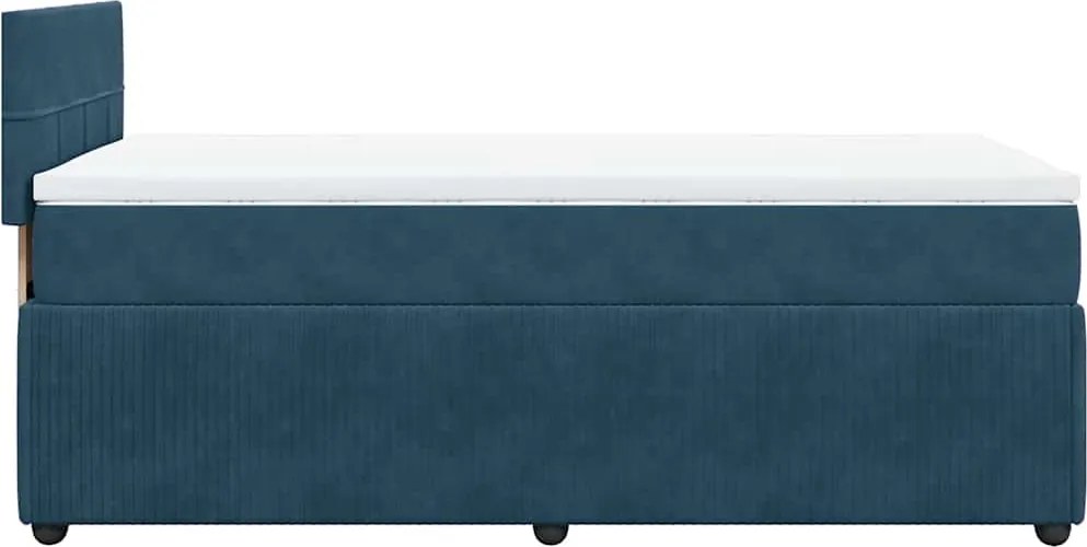 Box spring postel s matrací modrá 90 x 200 cm samet 3289954