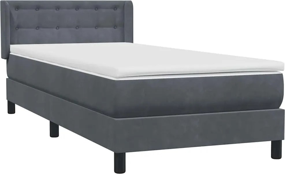 Box spring postel s matrací tmavě šedá 80x220 cm samet 3318472